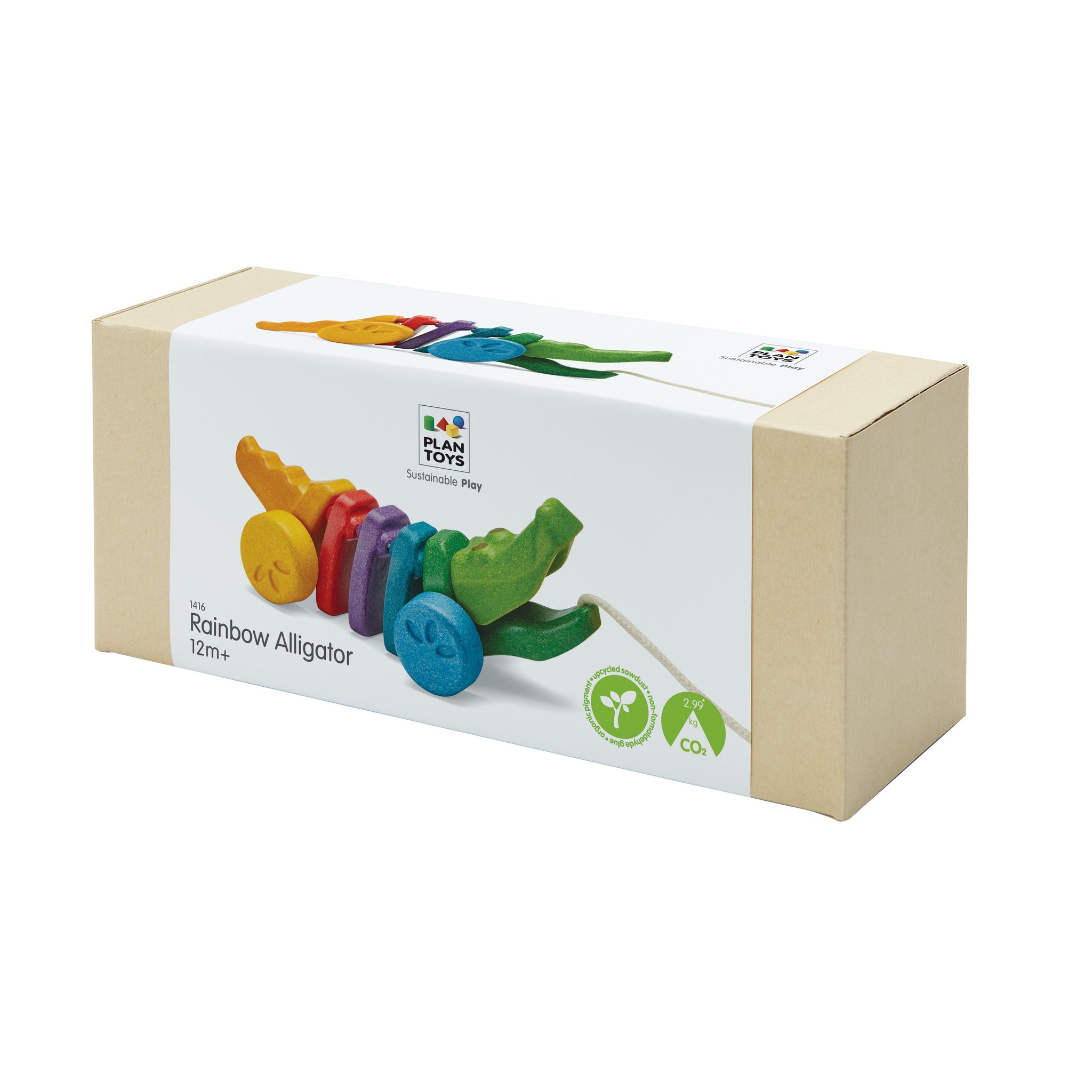 Plantoys Rainbow Aligator Pull-along wooden toy – Sensorium Toys