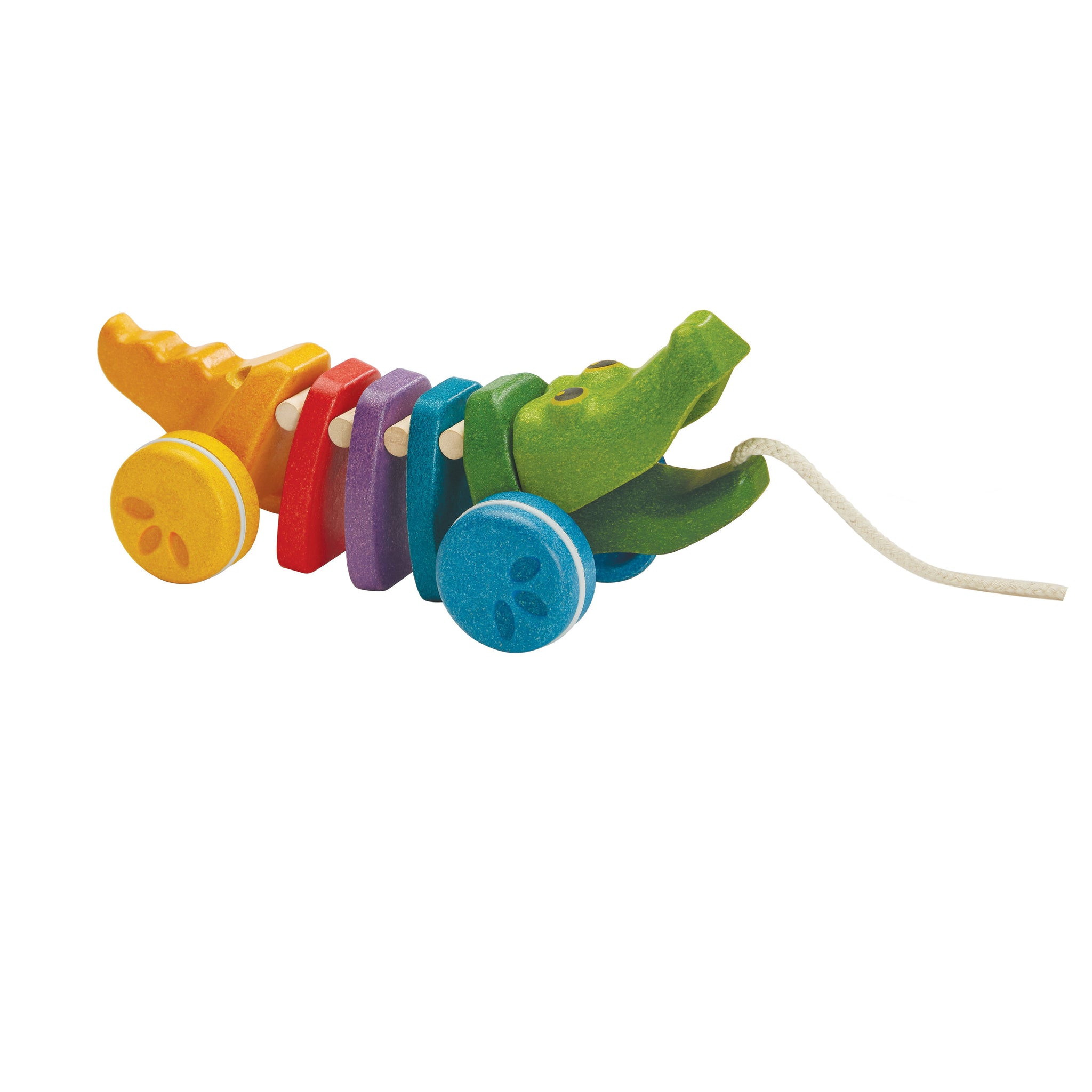 Plantoys Rainbow Aligator Pull-along wooden toy – Sensorium Toys