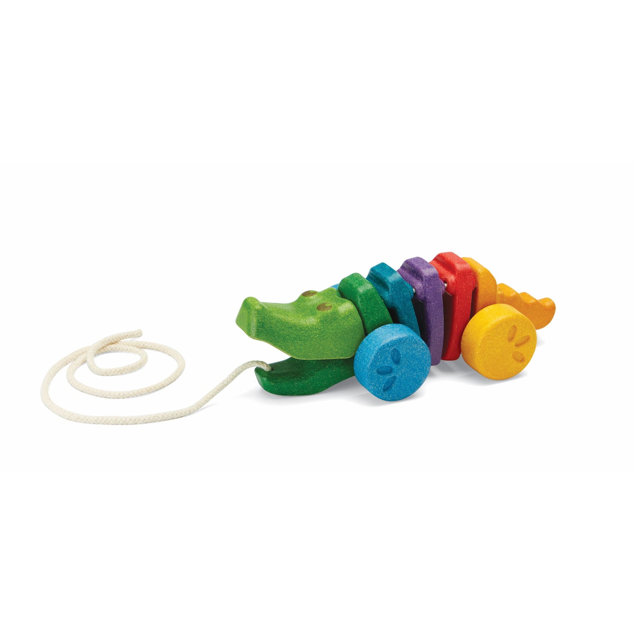 Plantoys Rainbow Aligator Pull-along wooden toy – Sensorium Toys