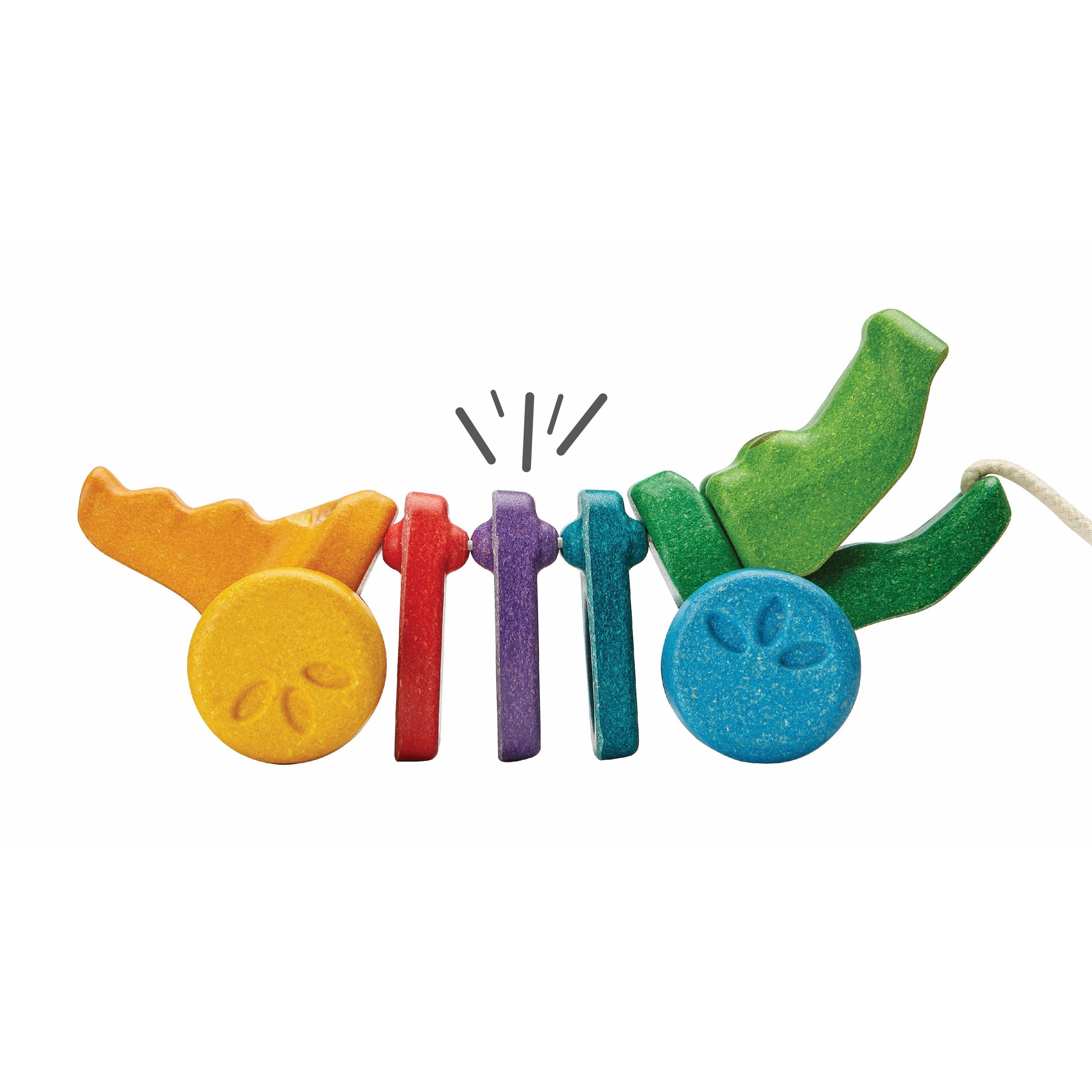 Plantoys Rainbow Aligator Pull-along wooden toy – Sensorium Toys